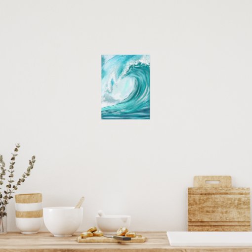 Crashing wave poster | Zazzle