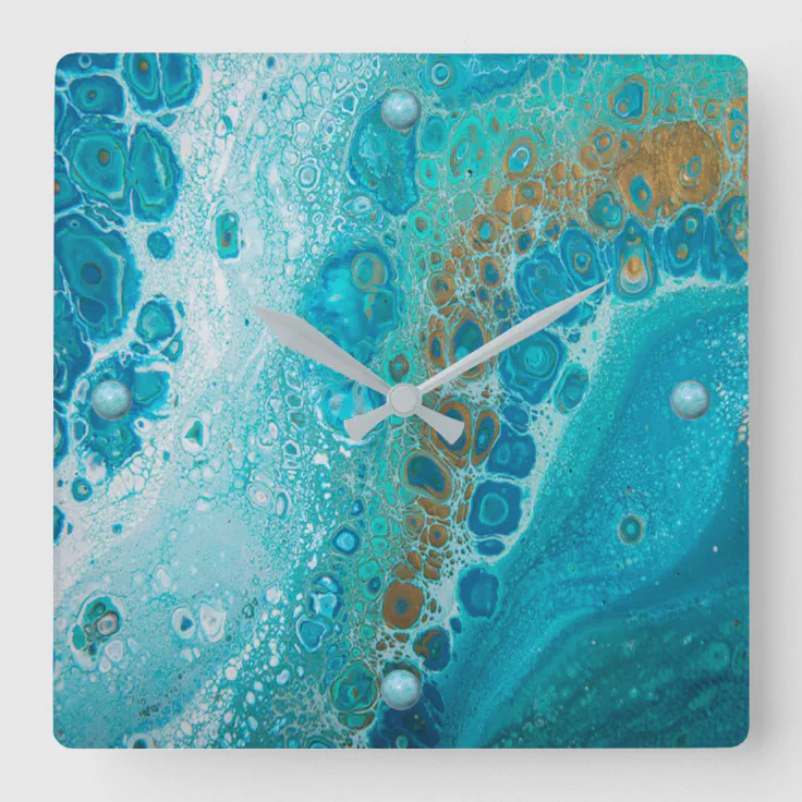 Crashing Wave Square Wall Clock | Zazzle