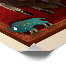 Cratemade Native American Buffalo design poster | Zazzle