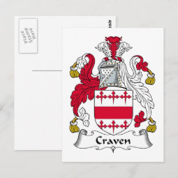 Craven Family Crest Postcard | Zazzle