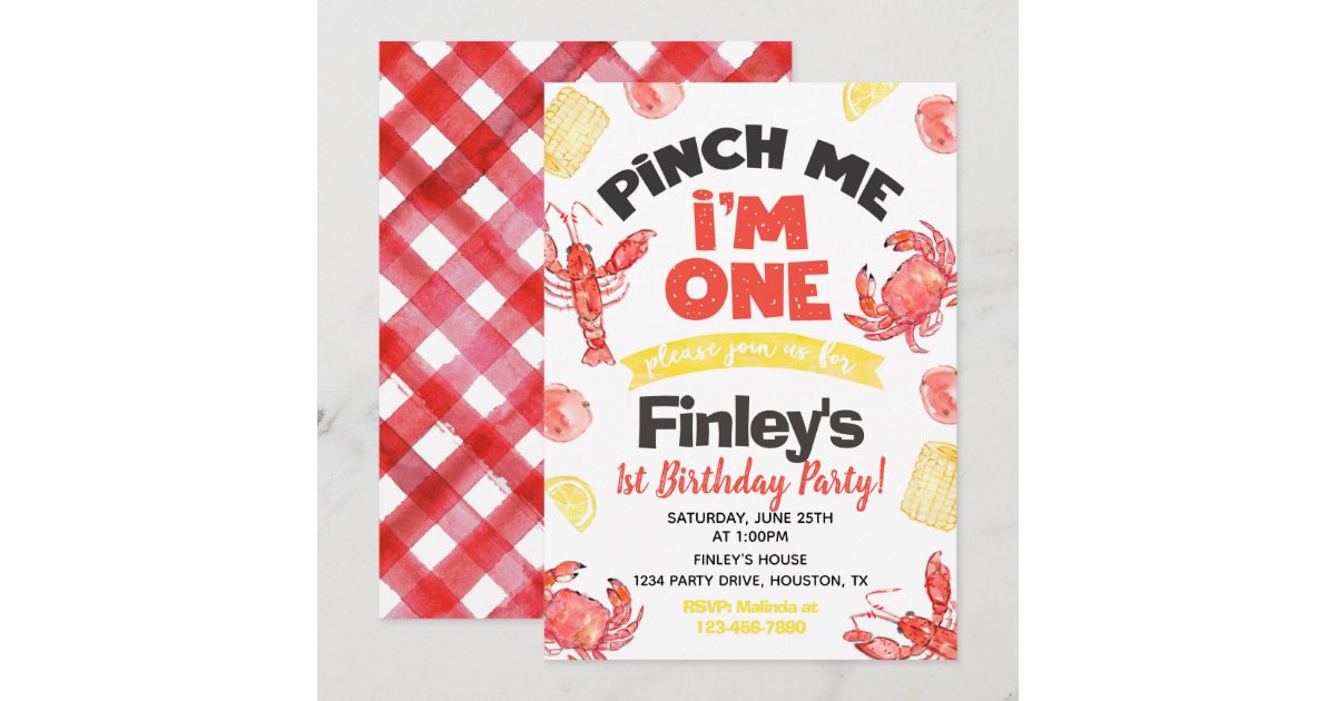 Crawfish Birthday Invitation | 1st Birthday | Zazzle