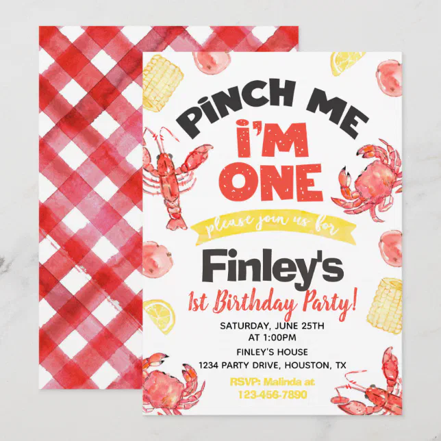 Crawfish Birthday Invitation | 1st Birthday | Zazzle