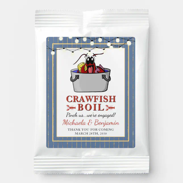 Crawfish Boil Couple Engagement Party Invitation Lemonade Drink Mix ...