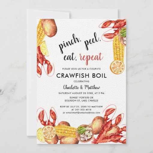 Crawfish Boil Couples Engagement Party Invitation | Zazzle