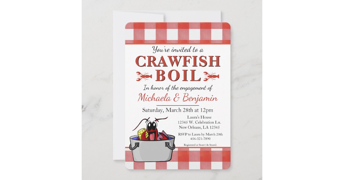 Crawfish Boil Couples Shower Engagement Party Invitation | Zazzle