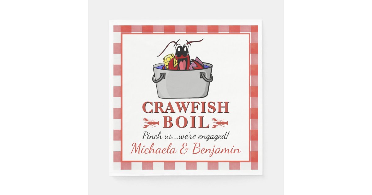 Crawfish Boil Couples Shower Engagement Party Napkins | Zazzle