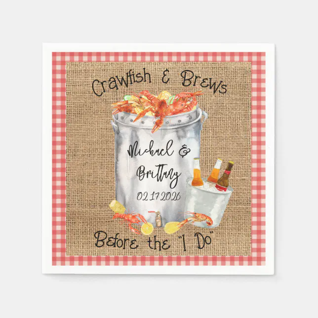 Crawfish Boil Couple's Wedding Shower Napkins | Zazzle