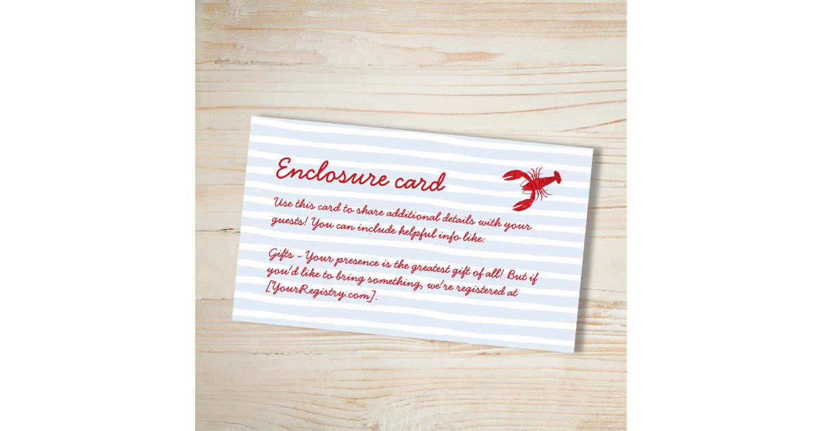 Crawfish Boil Engagement Couples Shower Enclosure Card | Zazzle