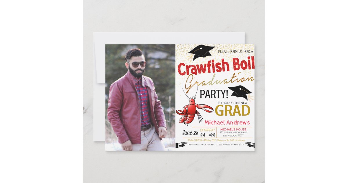 Crawfish Boil Graduation Invitation | Zazzle