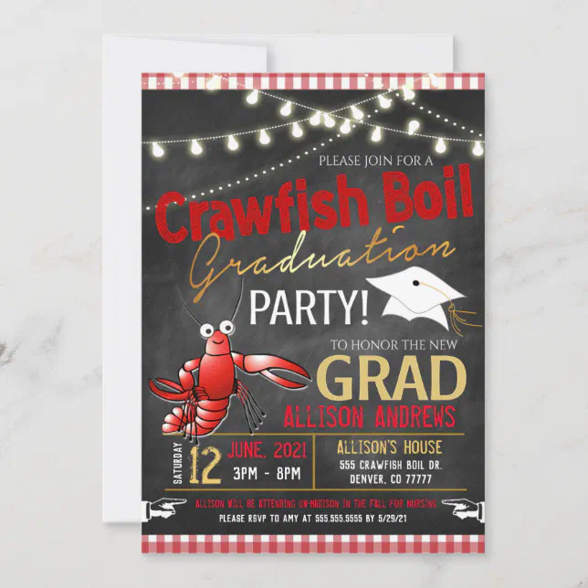 Crawfish Boil Graduation Party Invitation | Zazzle