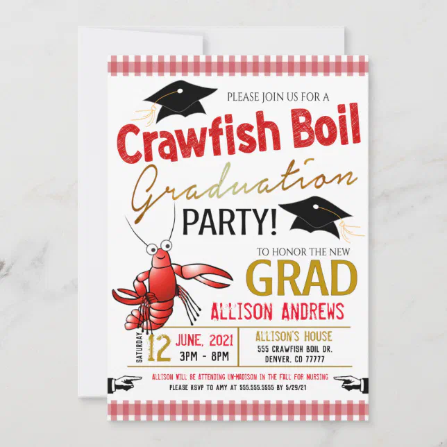 Crawfish Boil Graduation Party Invitation | Zazzle