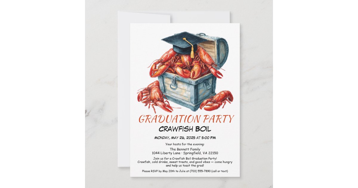 Crawfish Boil Graduation Party | Southern Style Invitation | Zazzle