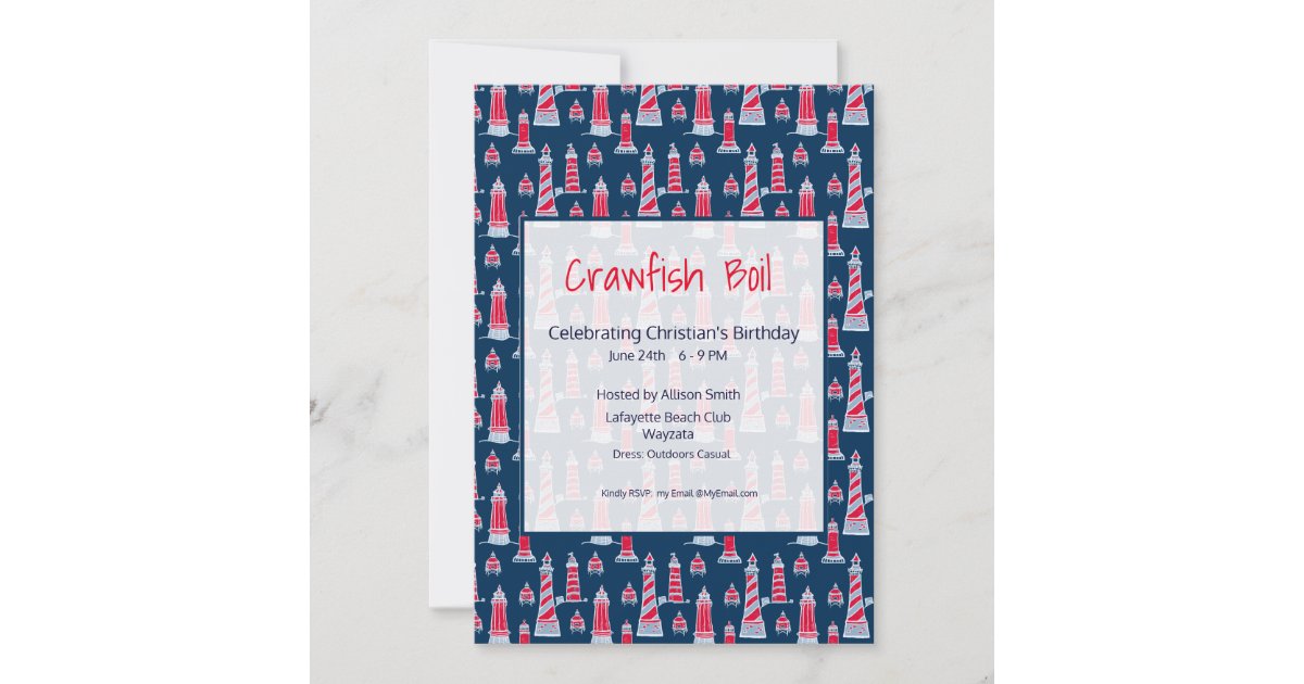 Crawfish Boil or Clambake Birthday Invitation | Zazzle