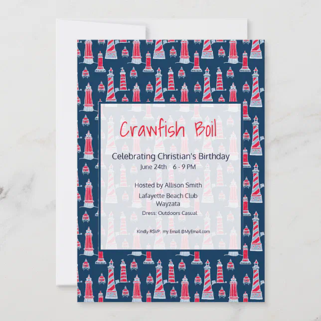 Crawfish Boil or Clambake Birthday Invitation | Zazzle