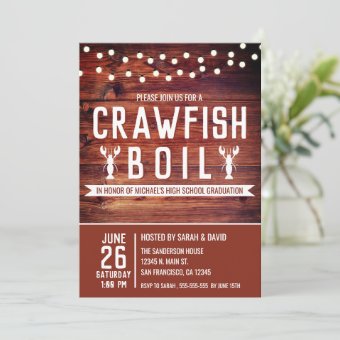 Crawfish Boil Seafood Graduation Party Invitation | Zazzle