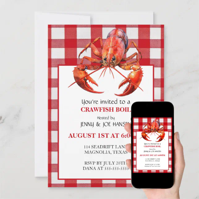 Crawfish Boil Seafood Summer Party Invitation | Zazzle