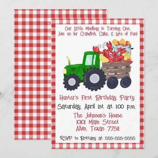 Crawfish First Birthday Party- Kid's Crawfish Boil Invitation | Zazzle