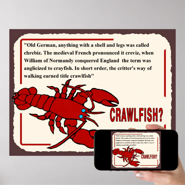 Crawfish History, what's the name from? Poster | Zazzle
