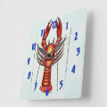 Crawfish Time, Crayfish,Lobster Square Wall Clock | Zazzle