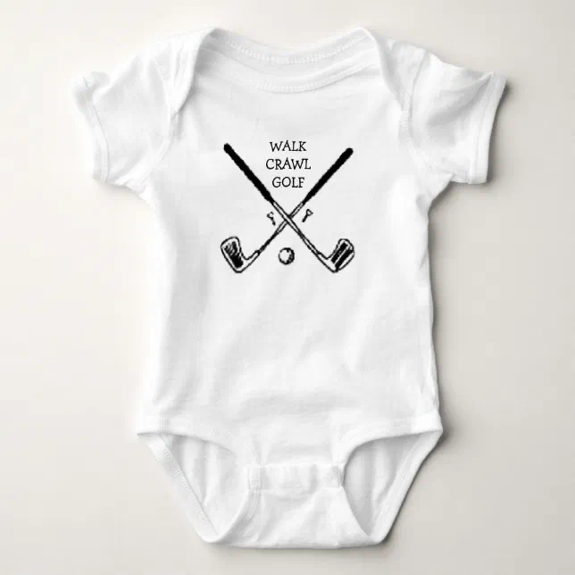 Crawl Walk Golf Golfer Golfing Baby Bodysuit | Zazzle