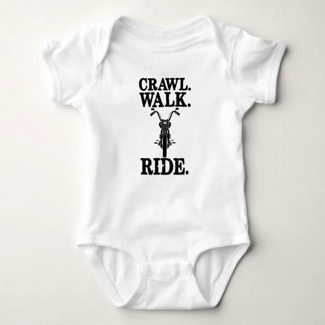 Crawl. Walk. Ride. Motorcycle Baby Bodysuit | Zazzle