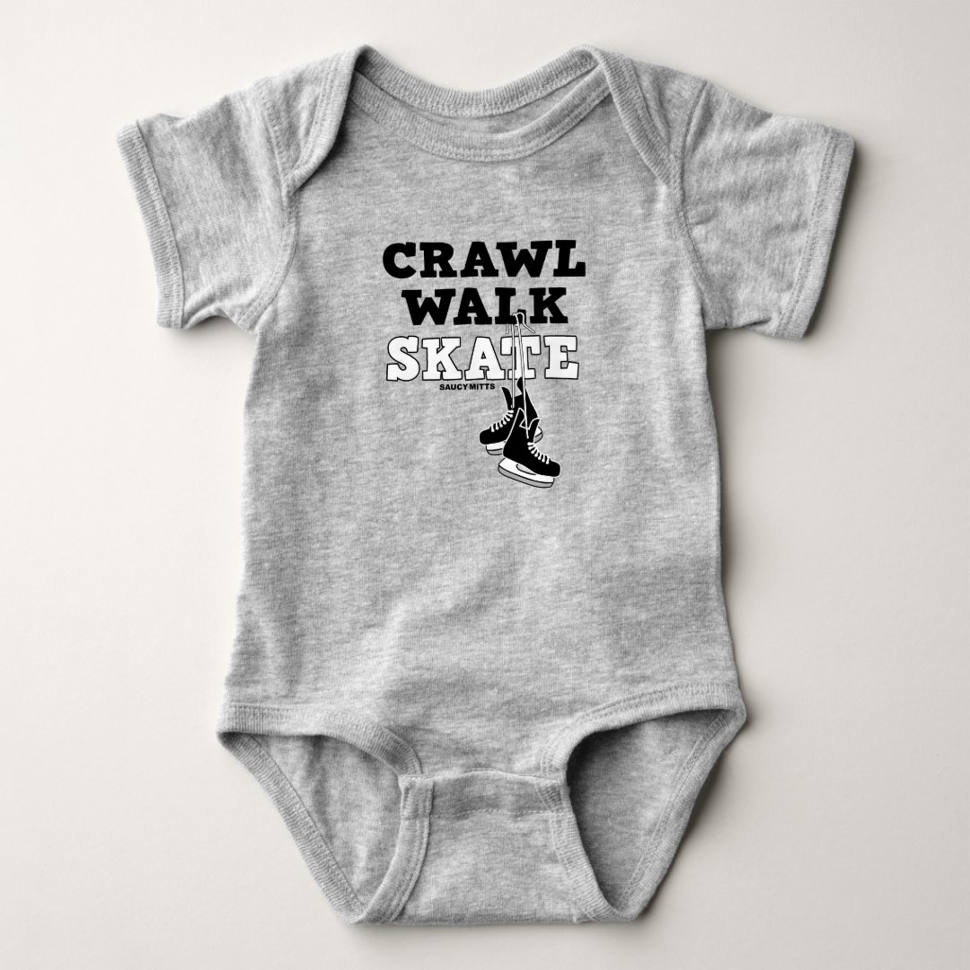 Crawl Walk Skate Hockey Skates Infant Baby Bodysuit | Zazzle
