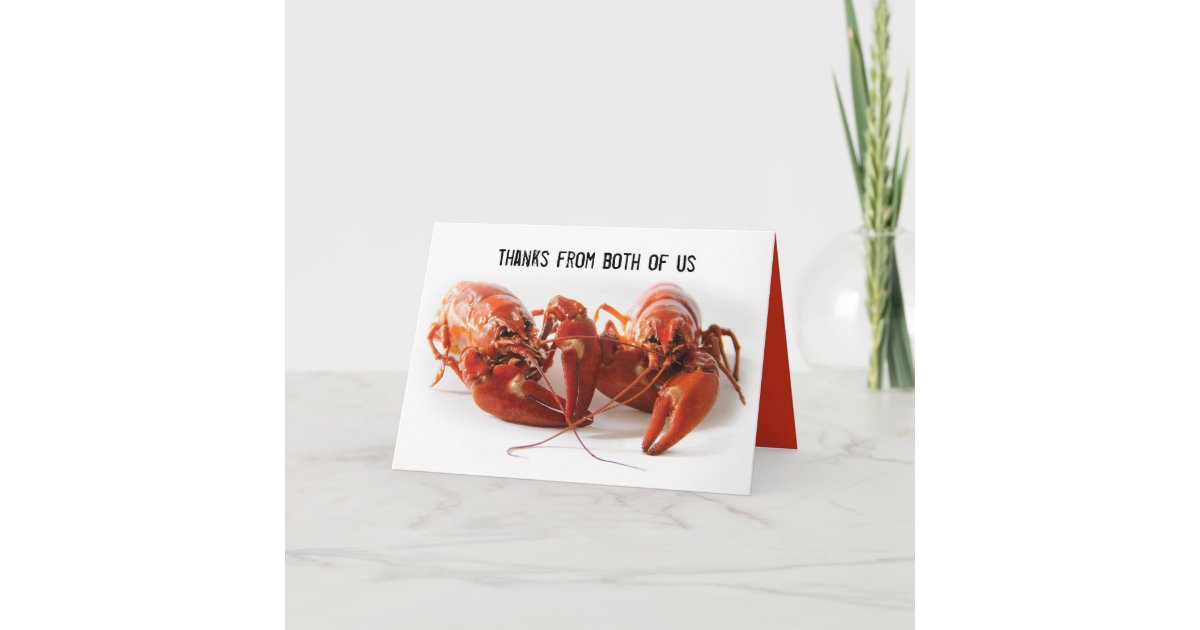 Crayfish Couple's Thank You Hospitality Card | Zazzle