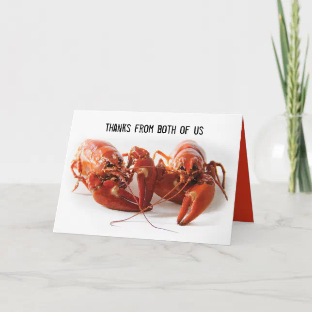 Crayfish Couple's Thank You Hospitality Card | Zazzle