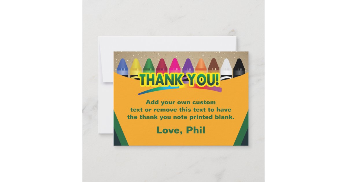 Crayon Box Thank You Cards | Zazzle
