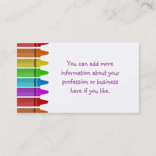 Crayon Business Cards | Zazzle