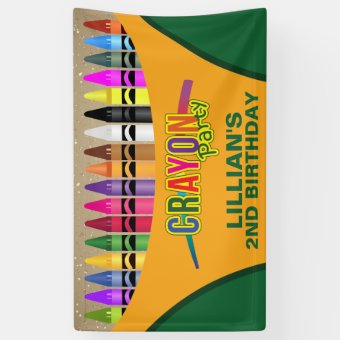 Crayon Coloring Banner | Zazzle