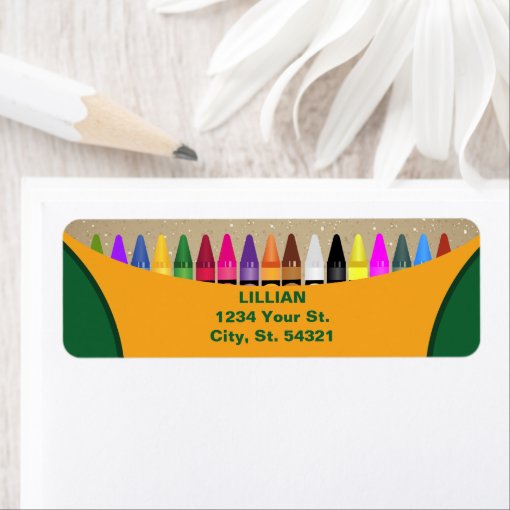 Crayon Colors Label | Zazzle