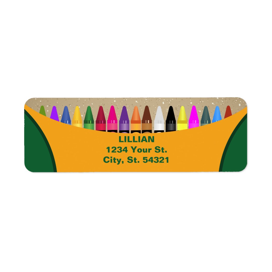 Crayon Colors Label | Zazzle