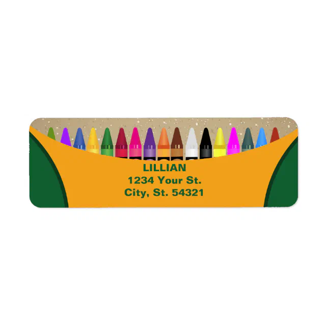 Crayon Colors Label | Zazzle