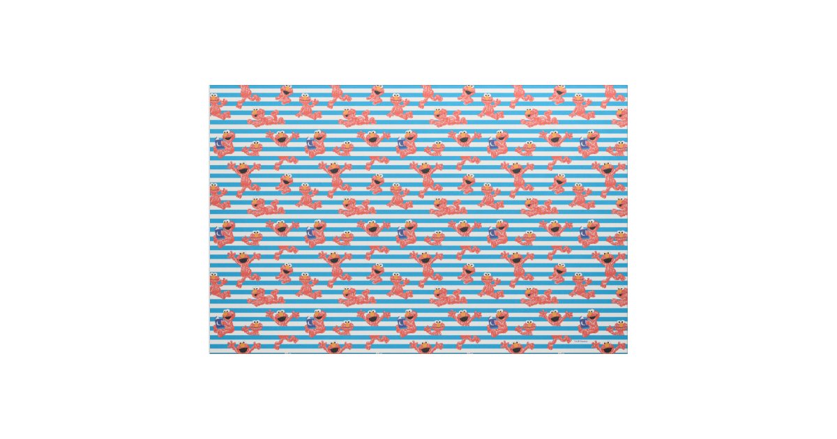 Crayon Elmo Stripe Pattern Fabric | Zazzle