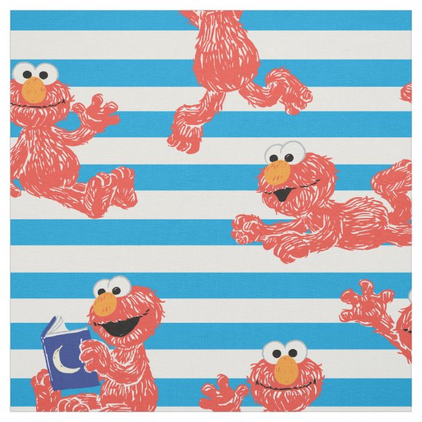 Elmo Crayon Pattern Fabric | Zazzle.com