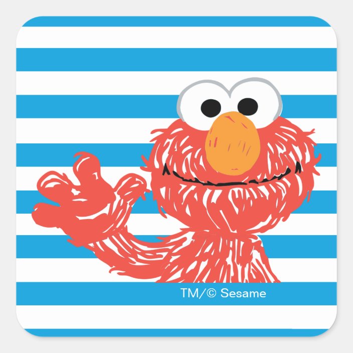 Crayon Elmo Stripe Pattern Square Sticker | Zazzle.com