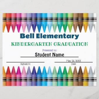 Crayon Graduation Certificate | Zazzle