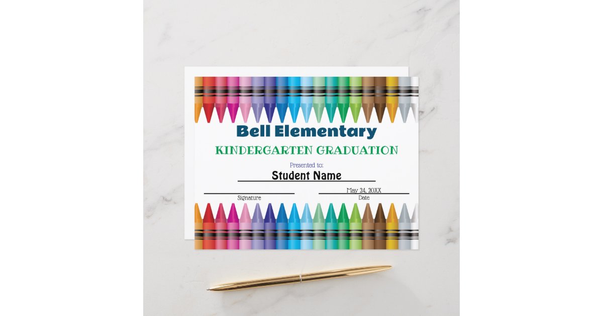 Crayon Graduation Certificate | Zazzle