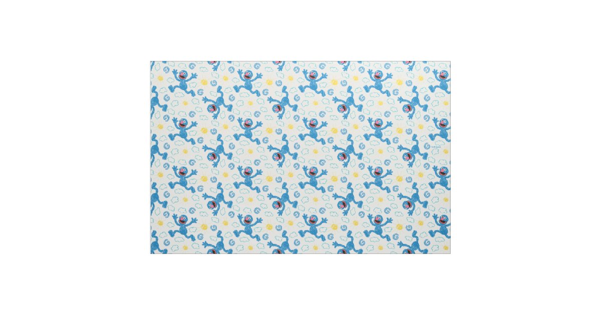 Crayon Grover Sunshine Pattern Fabric | Zazzle