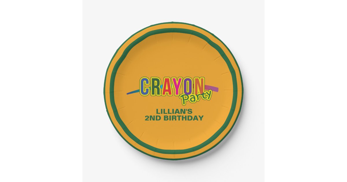 Crayon Party Paper Plates | Zazzle