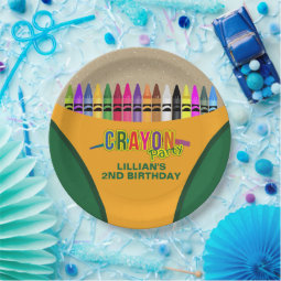 Crayon Party Paper Plates | Zazzle