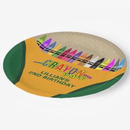 Crayon Party Paper Plates | Zazzle