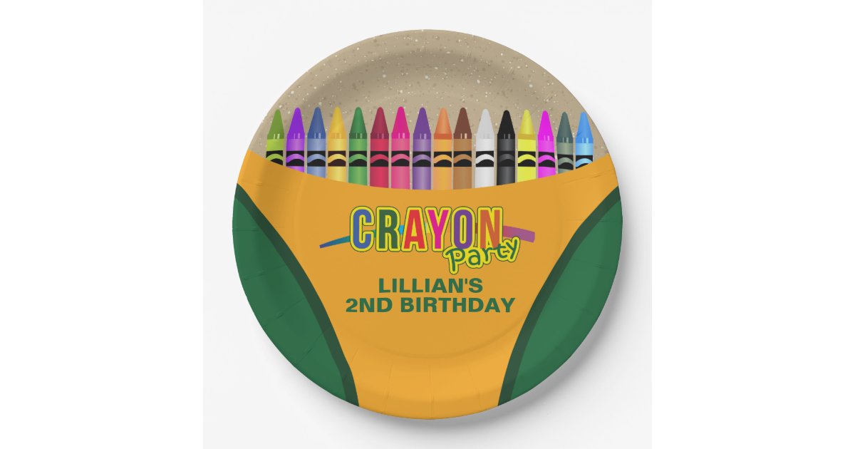 Crayon Party Paper Plates | Zazzle