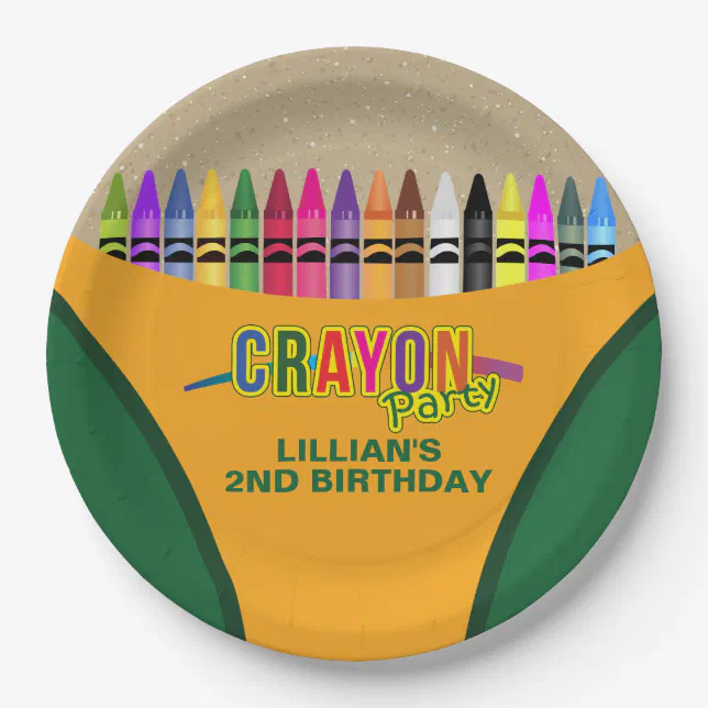 Crayon Party Paper Plates | Zazzle