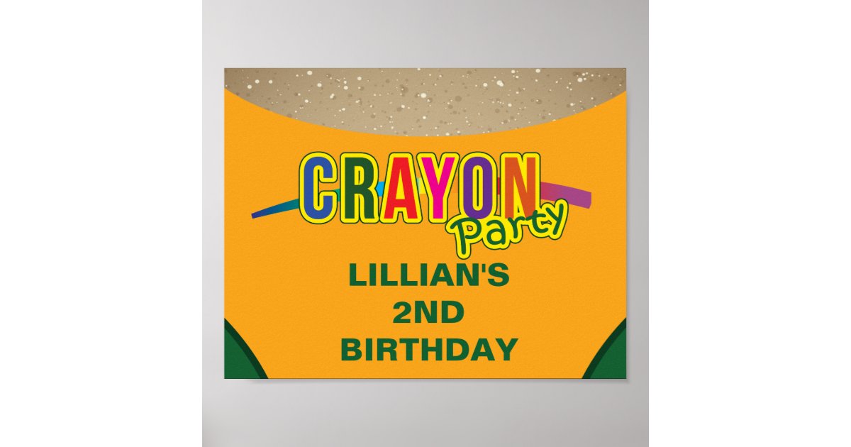 Crayon Party Poster | Zazzle
