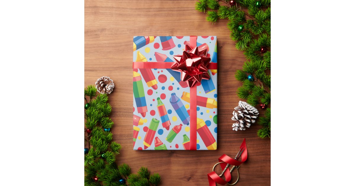 Crayon Pattern Wrapping Paper | Zazzle