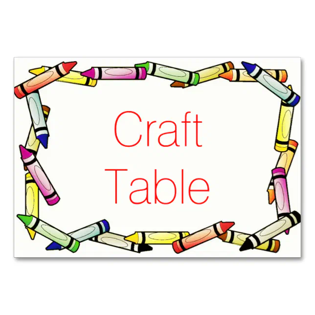Crayon Table Cards | Zazzle