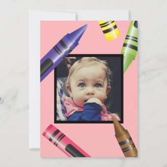 Crayon Turning Two Child's 2nd Birthday Invitation | Zazzle
