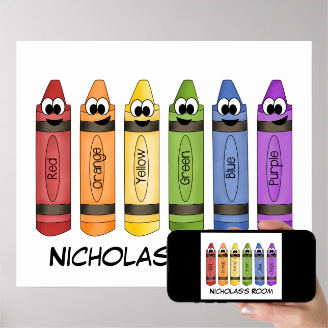 Crayons Bedroom Poster | Zazzle
